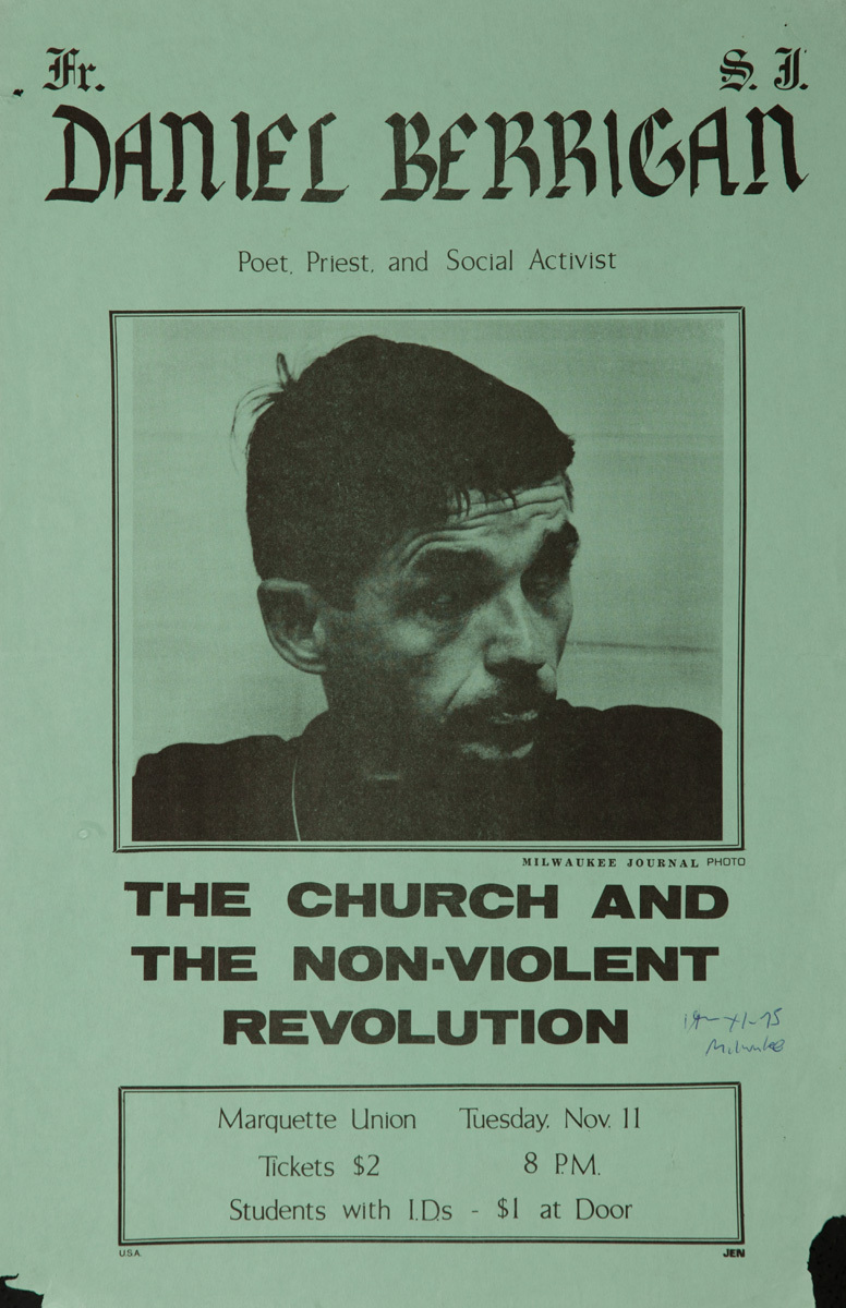 FR Daniel Berrigan The Church and the Non Violent Revolution Original ...