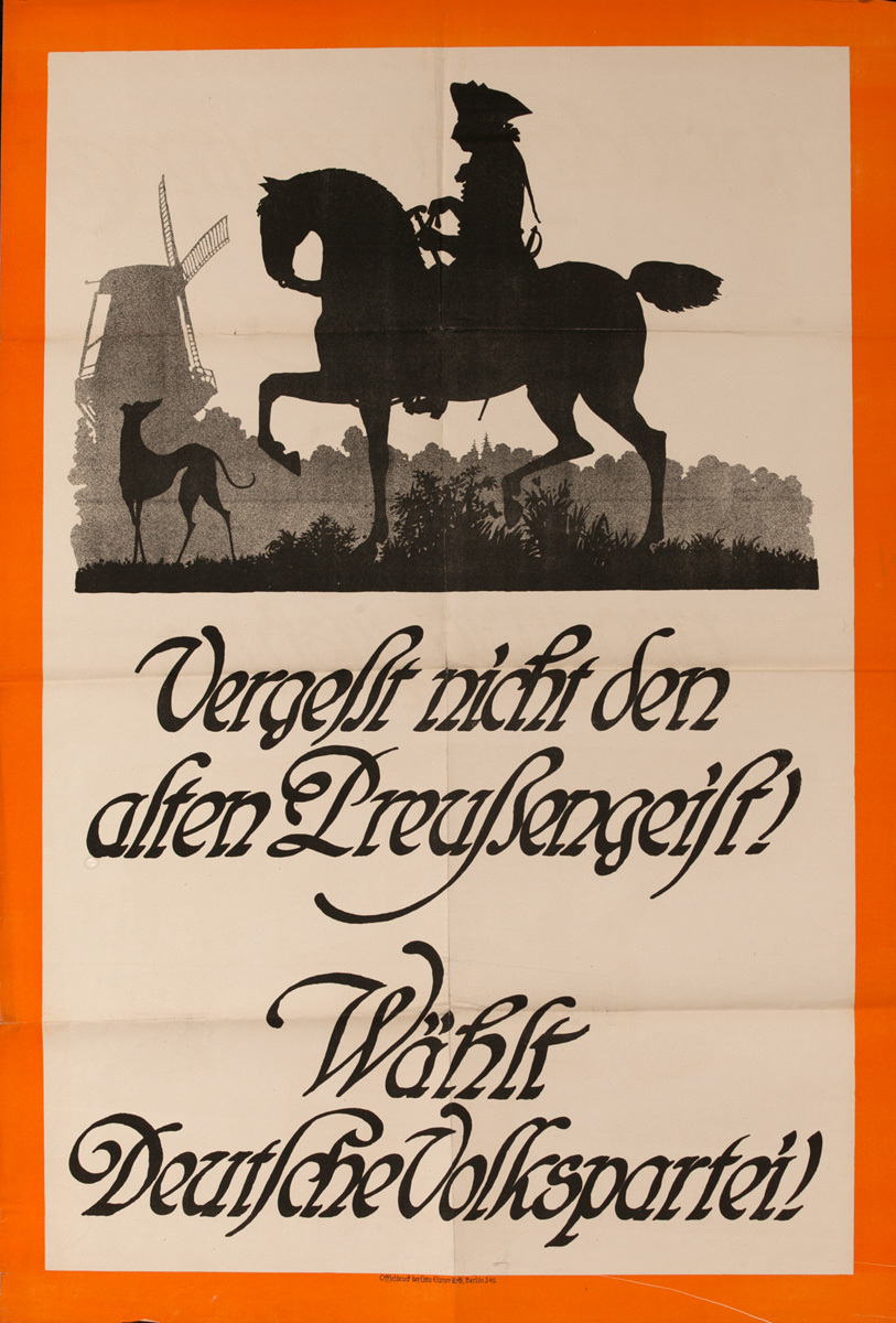 Original Post-WWI German Propaganda Poster, Do Not Forget the Old ...