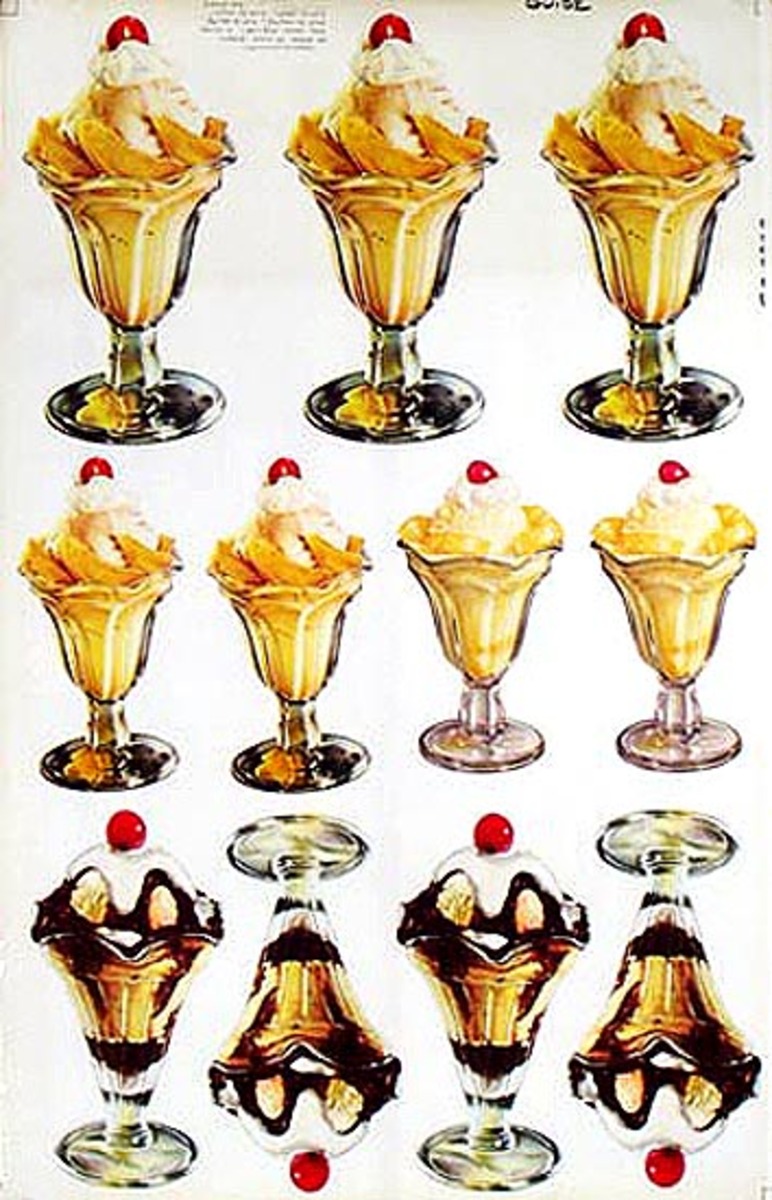 12 Sundaes Original American Advertising Poster | David Pollack Vintage ...