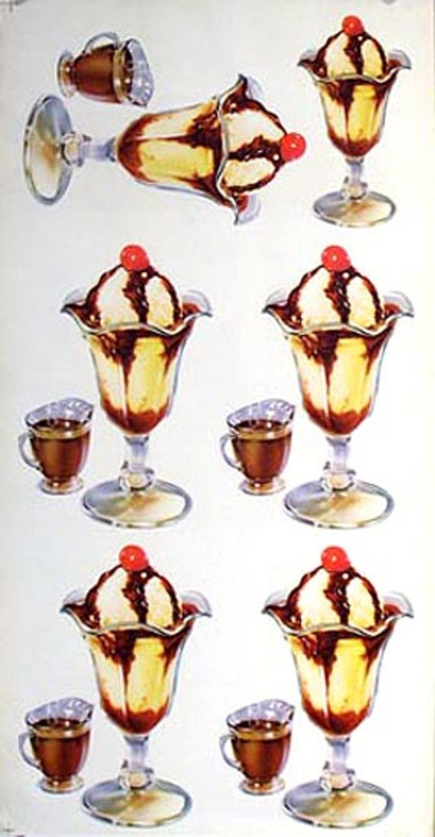 Sundaes with Hot Fudge Original American Advertising Poster | David ...