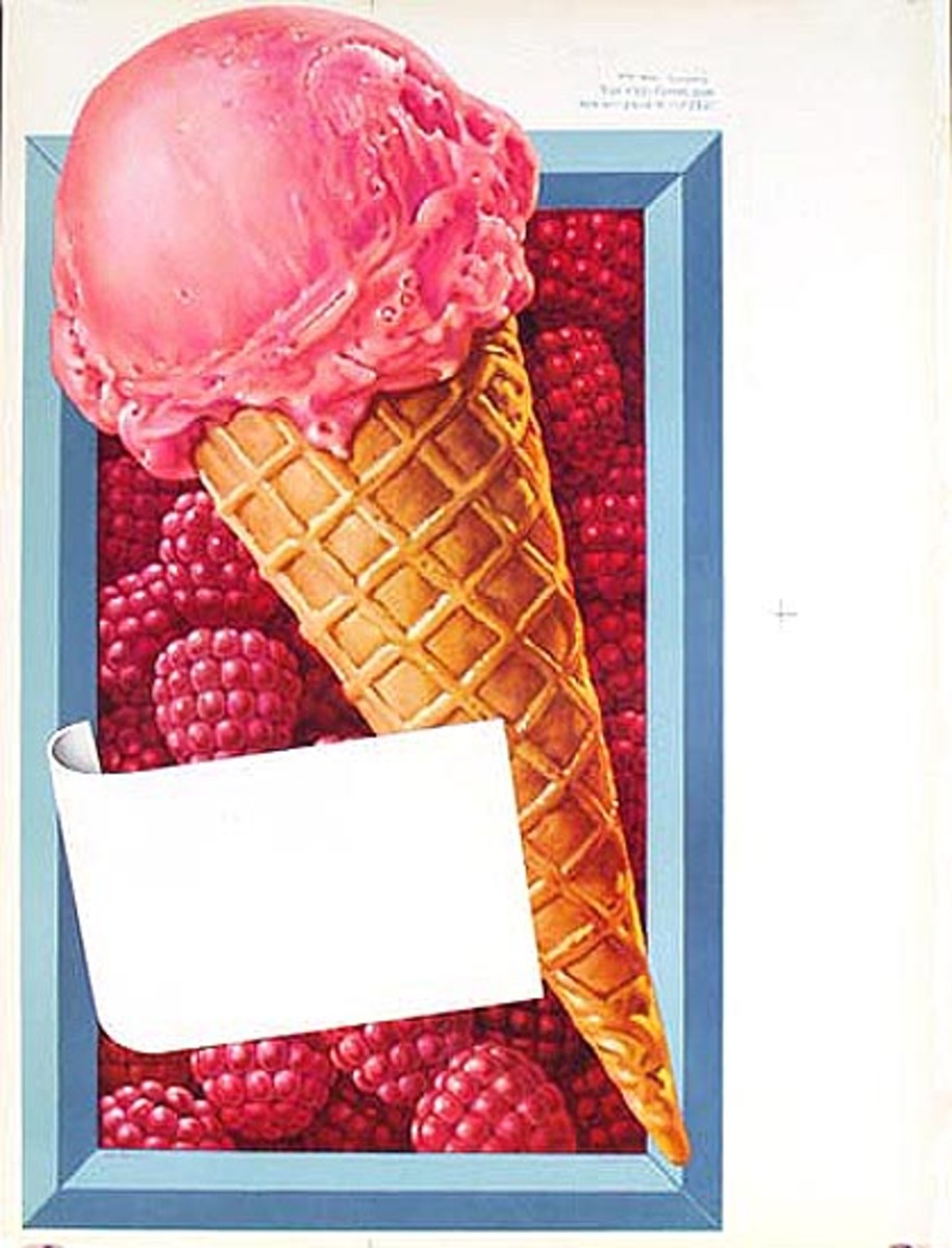 Raspberry Ice Cream Original American Advertising Poster | David ...