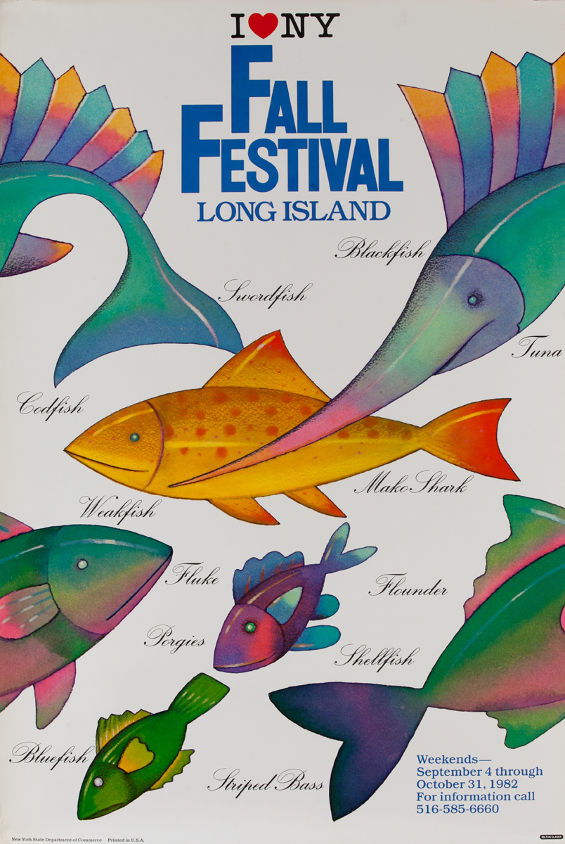 I Love NY Fall Festival Long Island Poster | David Pollack Vintage Posters