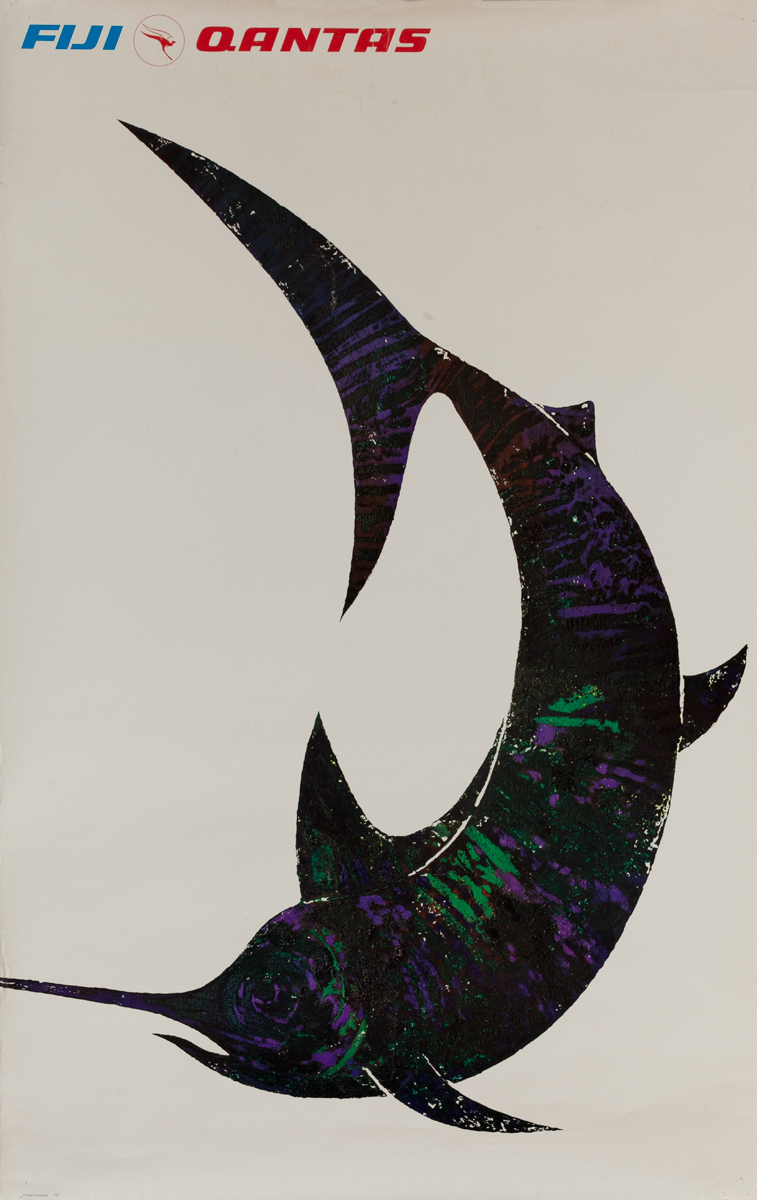Fiji Qantas Poster Swordfish | David Pollack Vintage Posters
