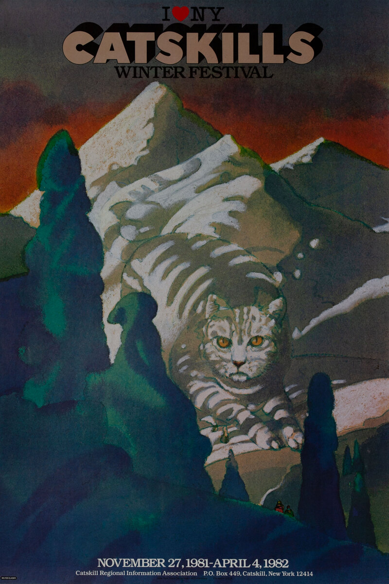 I Love NY Catskills WInter Festival Poster | David Pollack Vintage Posters