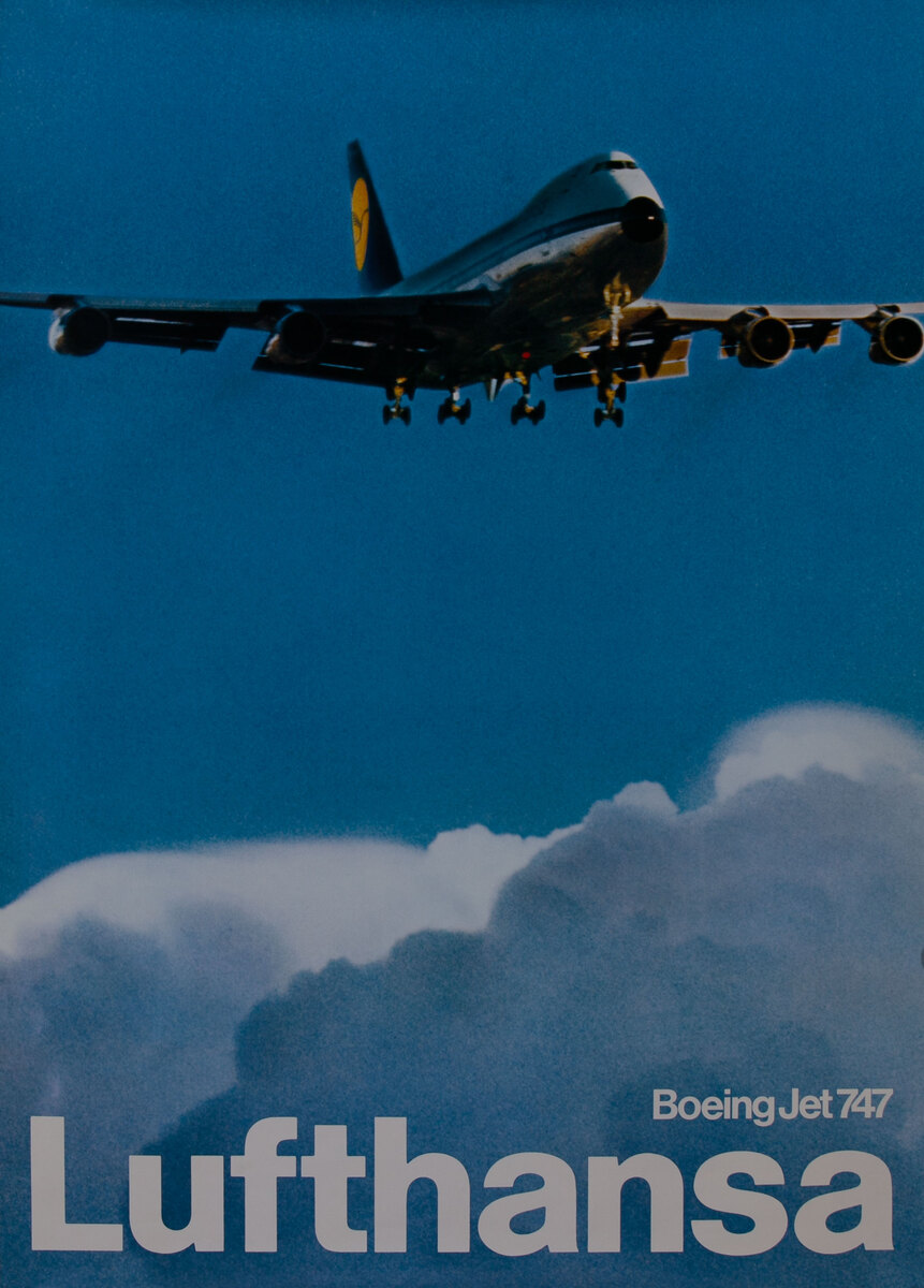 Lufthansa Boeing Jet 747 | David Pollack Vintage Posters