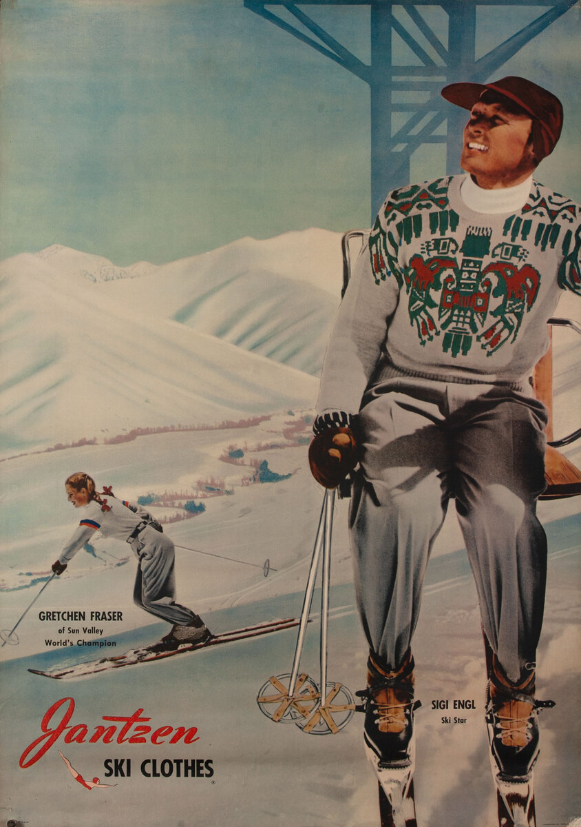 Jantzen Ski Clothes Gretchen Fraser & Sigi Engl | David Pollack Vintage ...