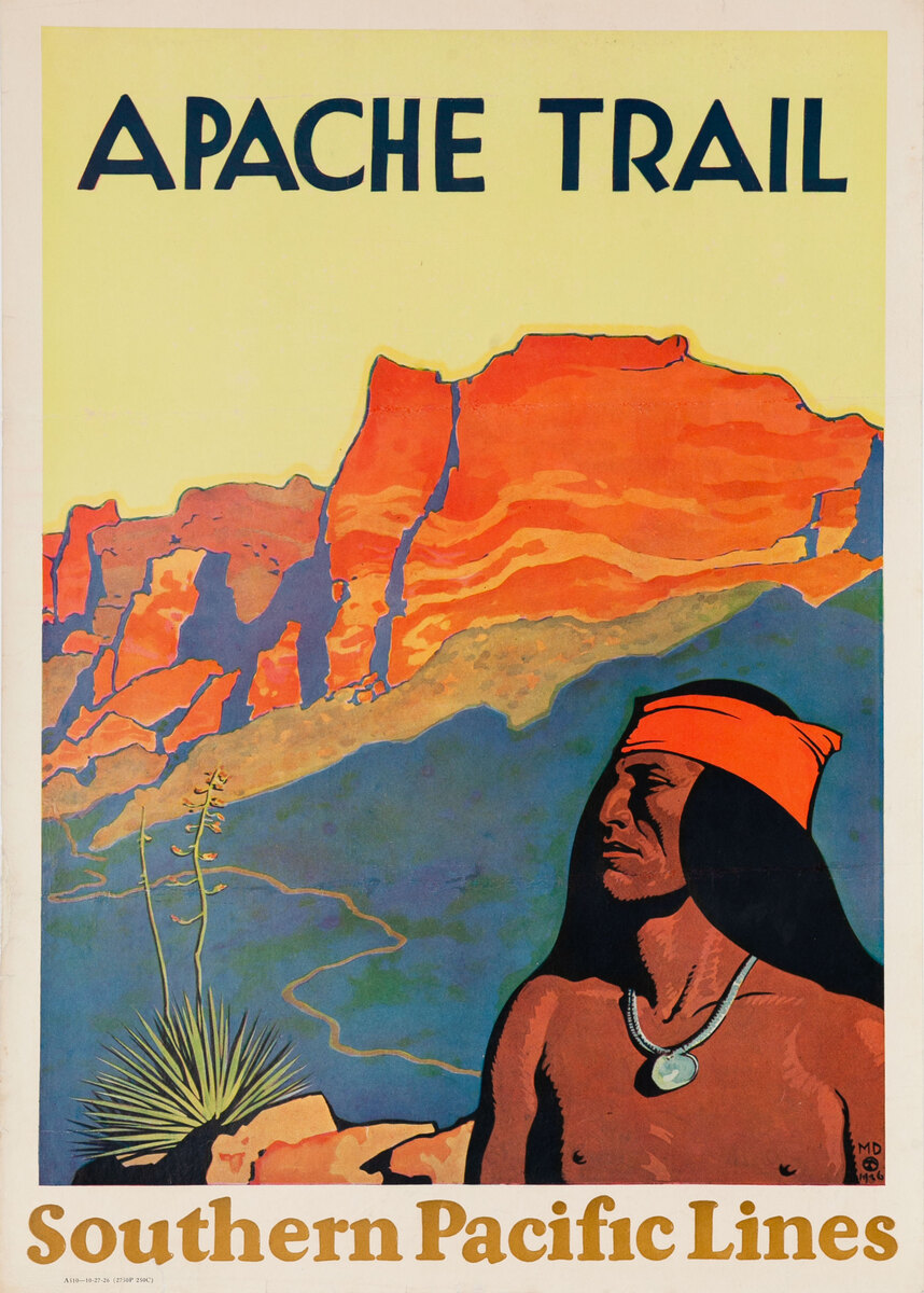 Southern Pacific Railroad Apache Trails Poster | David Pollack Vintage ...