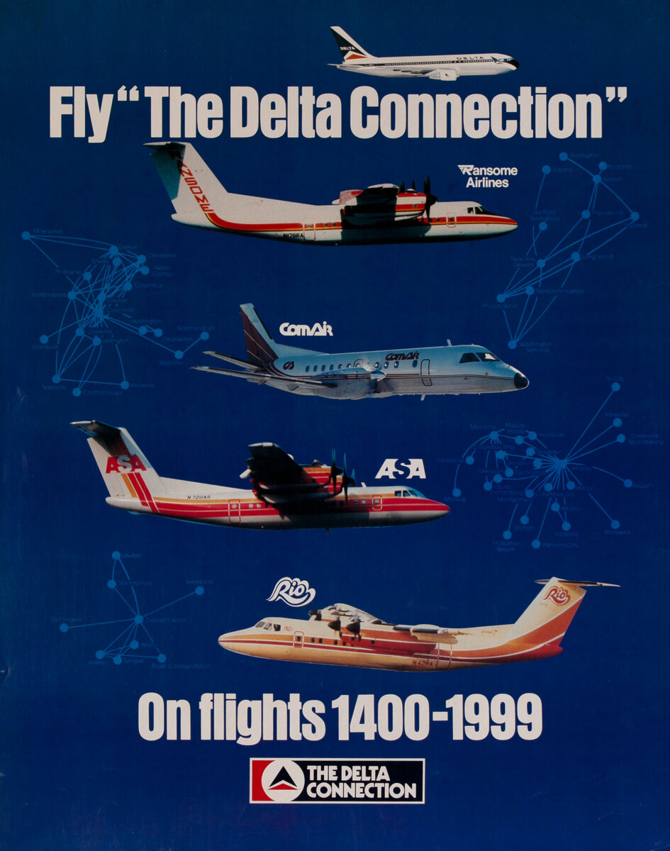 Fly “The Delta Connection | David Pollack Vintage Posters