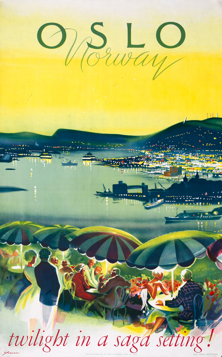 Oslo Norway - Twilight in a Saga Setting! Original Travel Poster ...