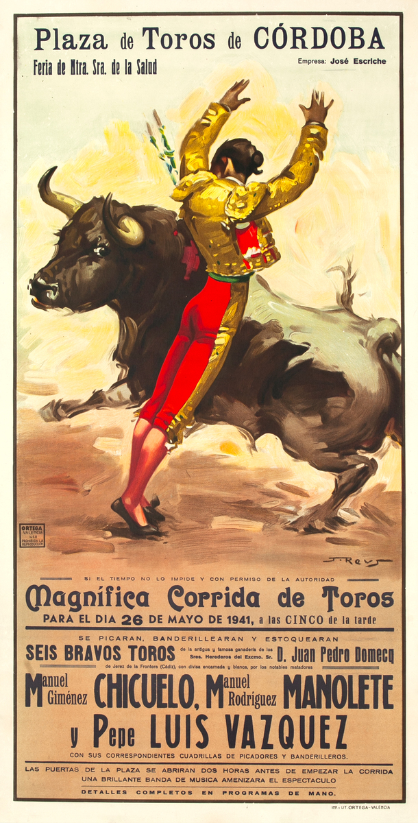 Plaza de Toros de Cordoba Spanish Bullfight Poster | David Pollack ...