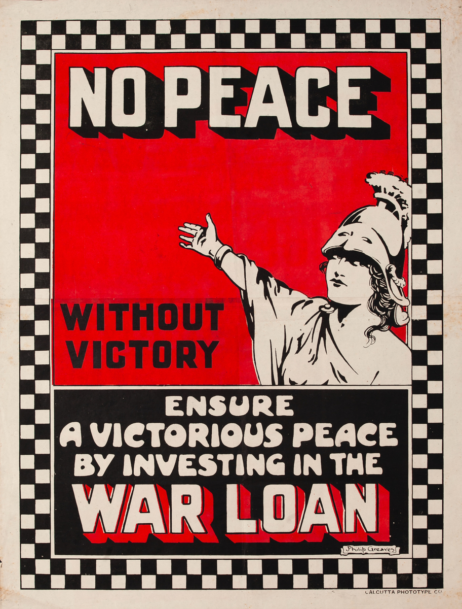 No Peace Without Victory Original India WWI Poster | David Pollack ...