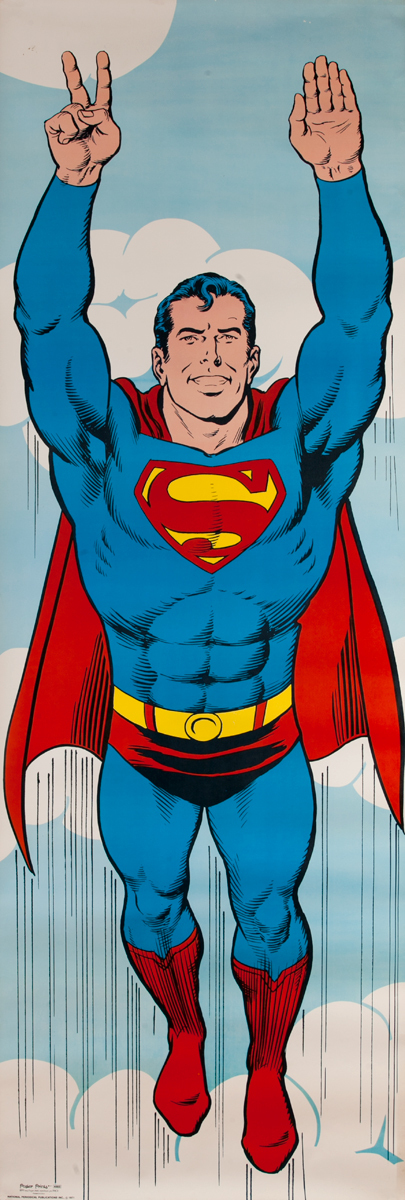 Superman Flying Original Door Poster | David Pollack Vintage Posters