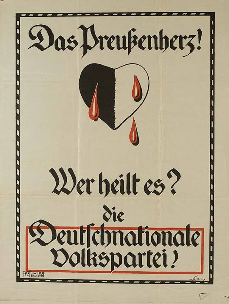 German National Peoples Party Original Political Poster Who Will Heal ...